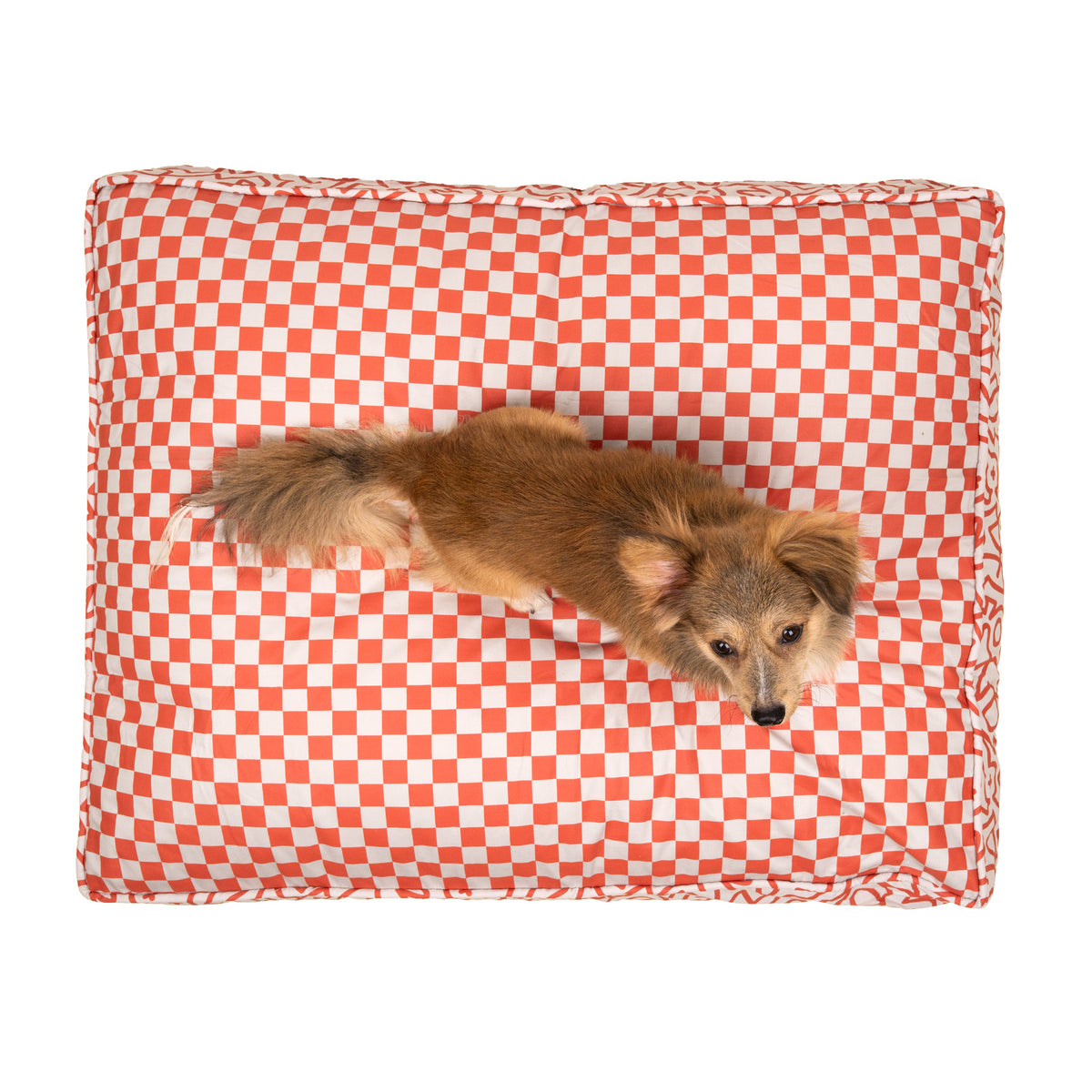 KIN Bed Rectangle - Terracotta Checkers – KIN DOG GOODS